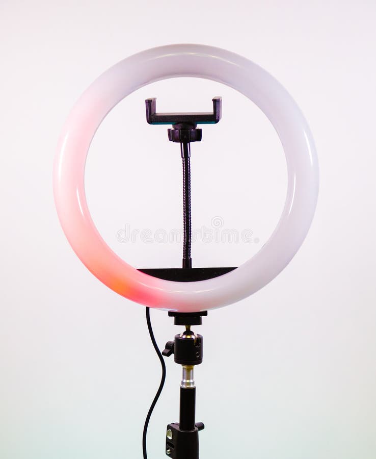 The Red Light Moves in a Circle. Stock Image - Image of holder, gray ...