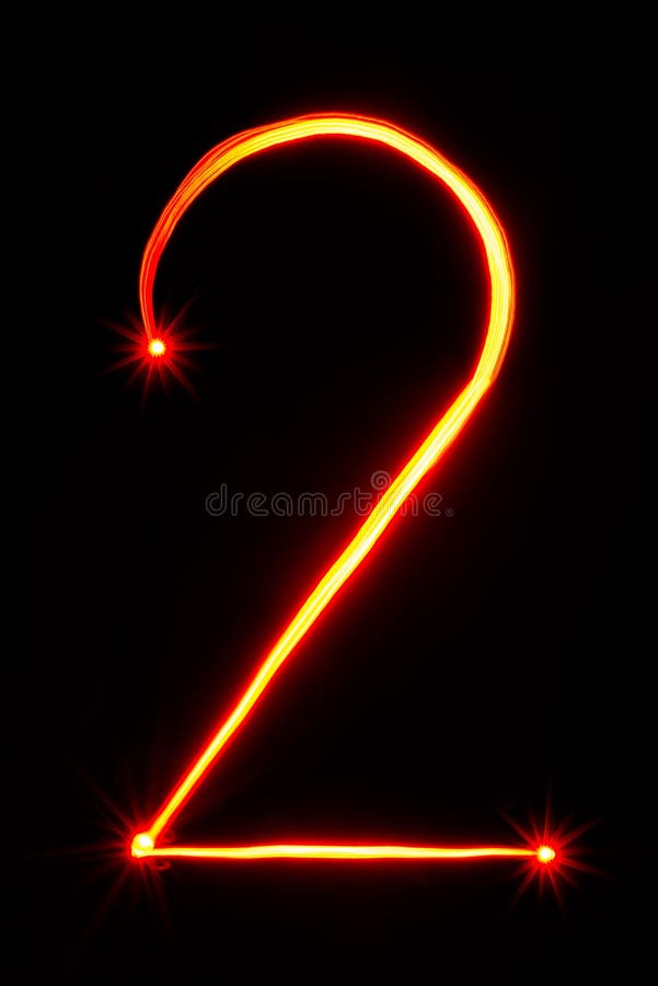 Red Light Painted Number Two Stock Photo - Image of painting, figure ...