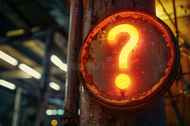 A Red Light with a Question Mark Symbol. Suitable for Illustrating ...