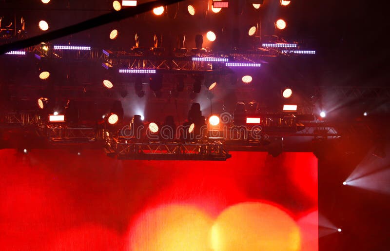 Red Light on a Rock Concert Stage As Background Stock Image - Image of ...