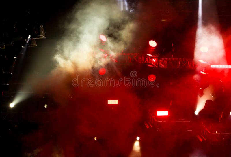 Red Light on a Rock Concert Stage As Background Stock Image - Image of ...
