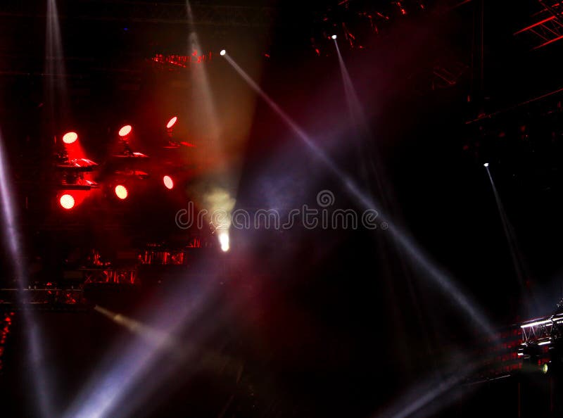 Red Light on a Rock Concert Stage As Background Stock Image - Image of ...