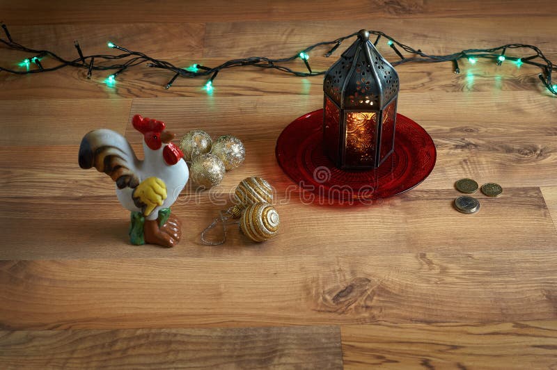 Red Light with a Rooster and Money Stock Photo - Image of invest ...