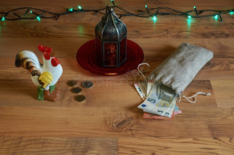 Red Light with a Rooster and Money Stock Photo - Image of hope ...
