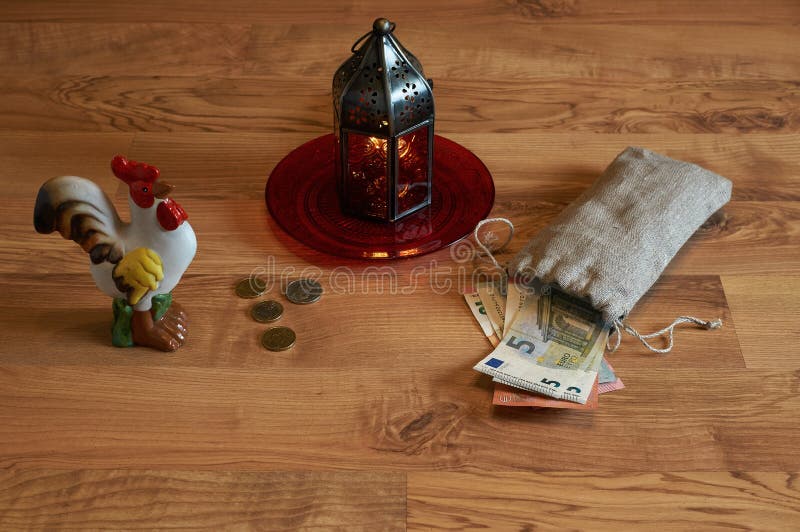 Red Light with a Rooster and Money Stock Image - Image of horizontal ...