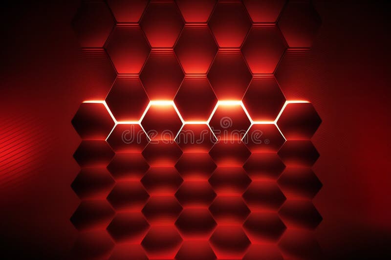 Red Light Shadow Direction on Hexagon, Abstract, Backgrounds Stock ...