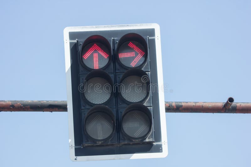 Red Light of Led Traffic Light Stock Photo - Image of symbol, stoplight ...
