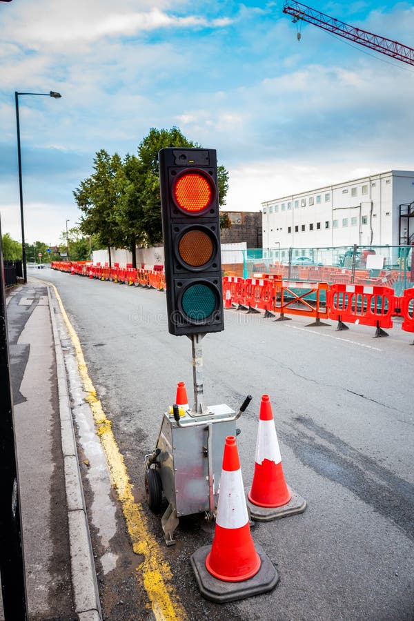 Temporary Traffic Lights stock image. Image of commute - 34609671