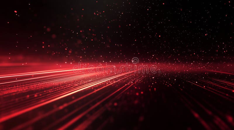 Red Light Streaks Particles Creating Dynamic Energetic Motion Effect ...