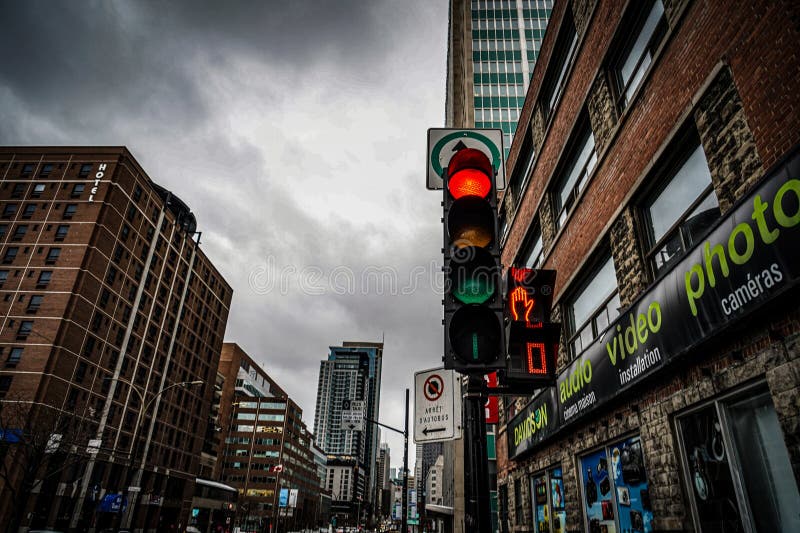 Red light street corner stock photo. Image of modern - 362076172
