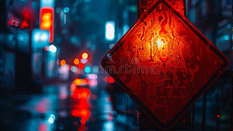 A Red Light on a Street Sign Stock Image - Image of sign, pole: 316281063