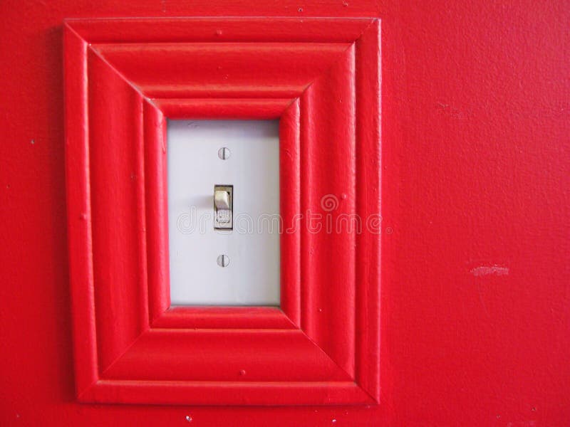 Red Light Switch stock photo. Image of frame, wall, color - 48992172