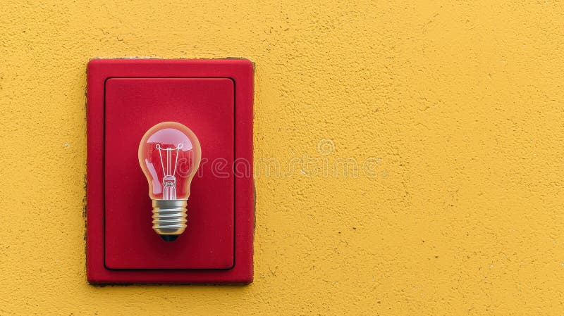 Red Light Switch Yellow Wall Idea Innovation Business Education Stock ...
