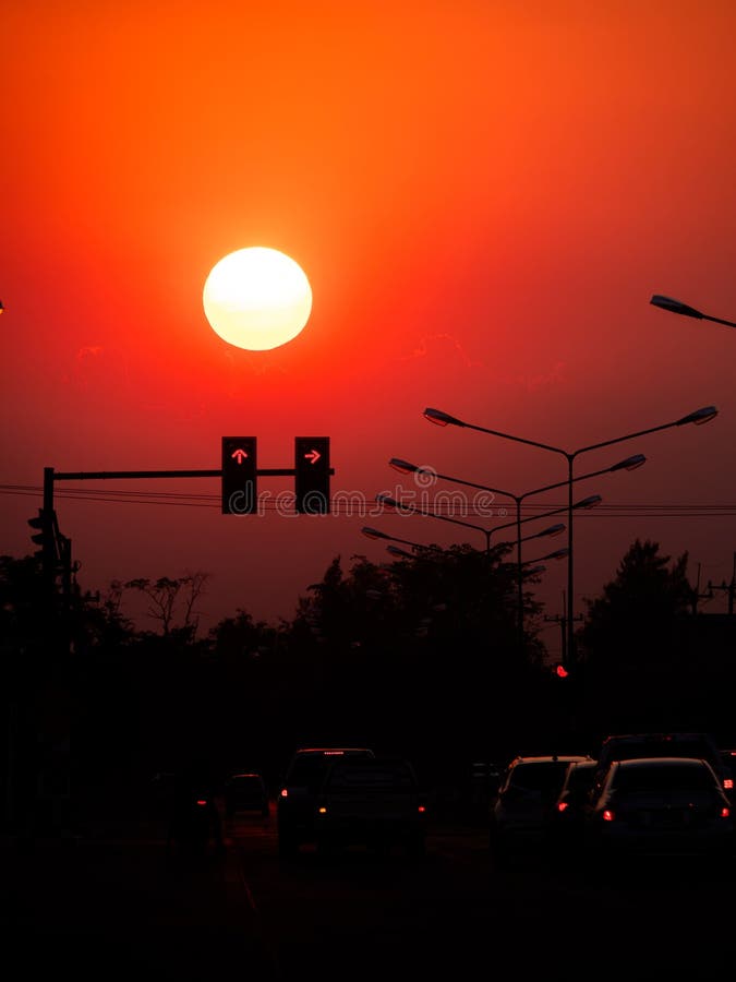 Red Light on the Traffic Intersection in the City Stock Image - Image ...