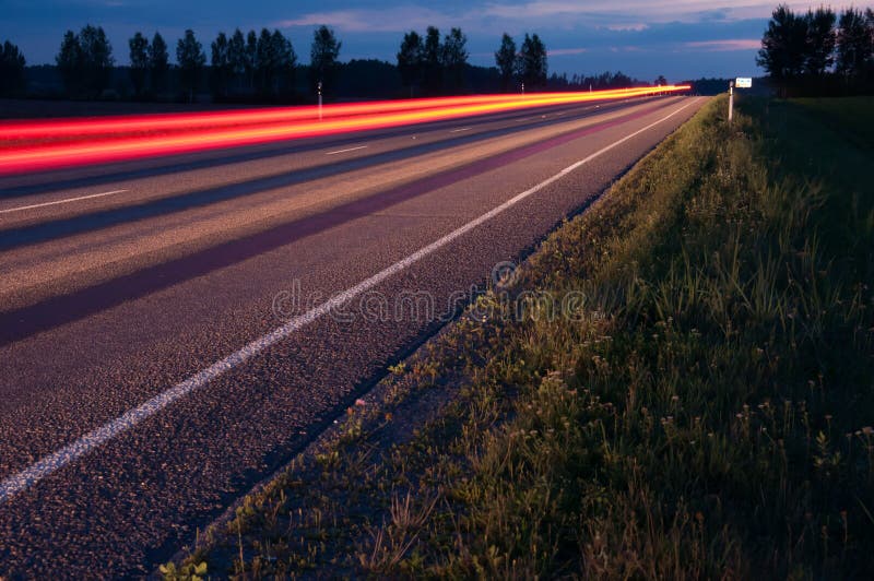 Red Light Trails stock image. Image of road, illuminated - 45389539