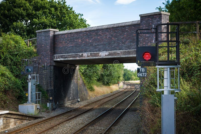 Red Light Train Tracks stock image. Image of horizontal - 27649057
