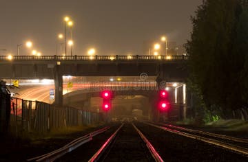 Red Light Train Tracks stock image. Image of horizontal - 27649057