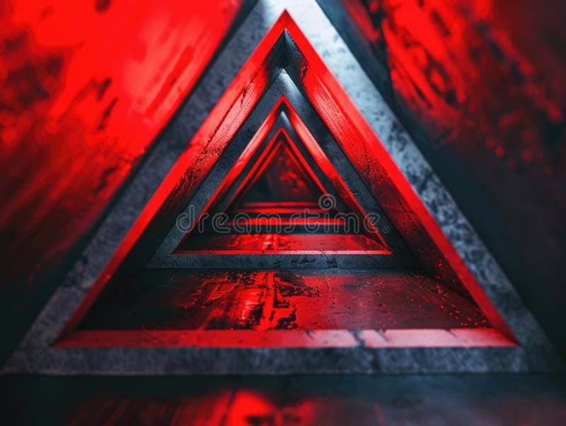 Red light through triangle stock photo. Image of design - 376095758