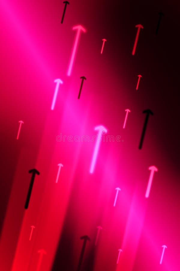Red Light of Up Arrows on Dark Background Stock Illustration ...