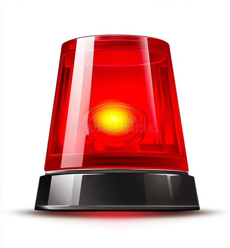 A Red Light on a White Background Stock Illustration - Illustration of ...