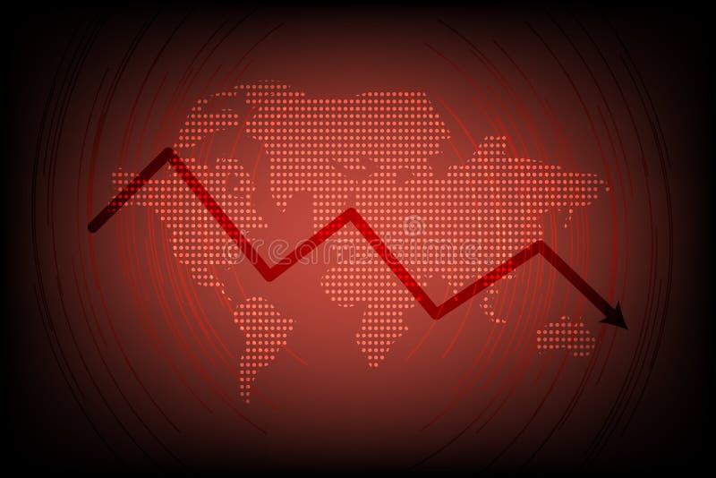 Red Light of World Map for Global Crisis Abstract Background Stock ...