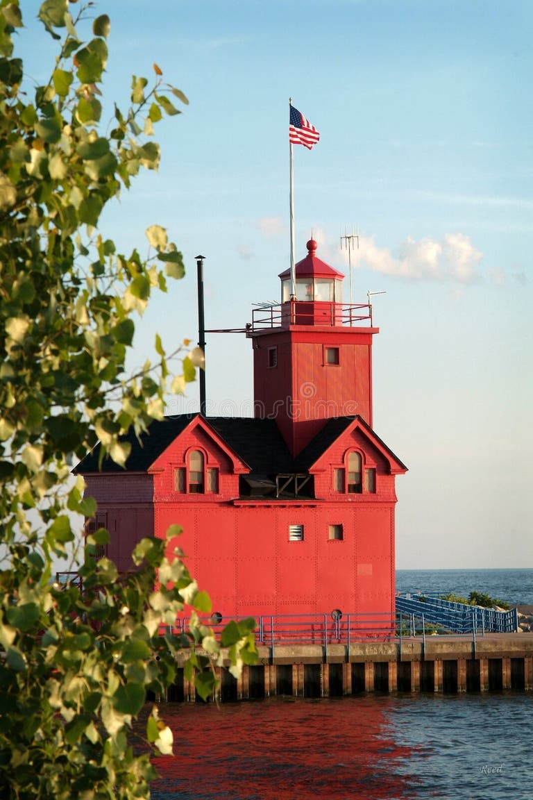 212 Big Red Lighthouse Michigan Stock Photos - Free & Royalty-Free ...