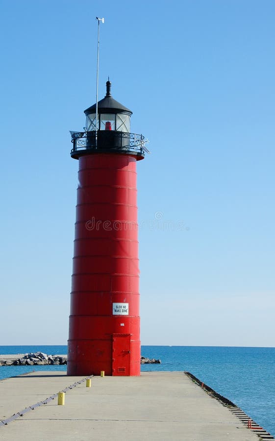 Red Lighthouse stock image. Image of pierhead, guide - 13316039
