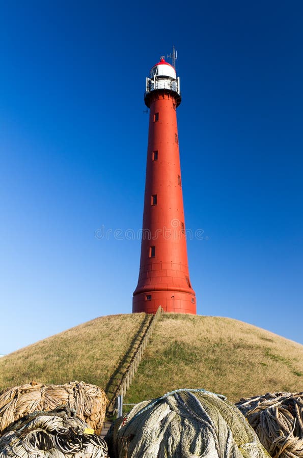 Red lighthouse stock photo. Image of netherlands, building - 26431882