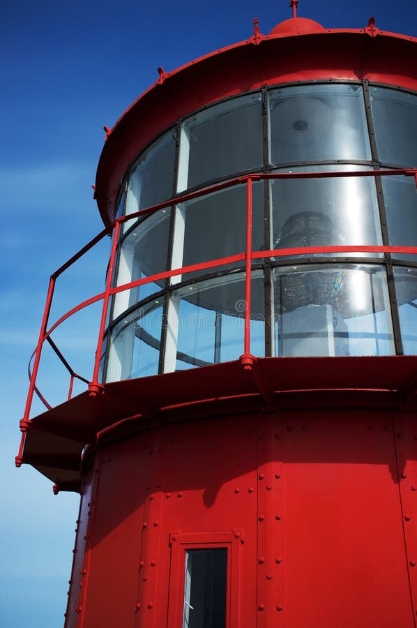 Red lighthouse stock image. Image of lens, navigation - 27446581