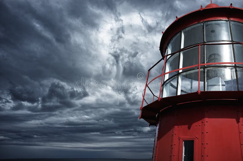 Red lighthouse stock image. Image of lens, navigation - 27446581