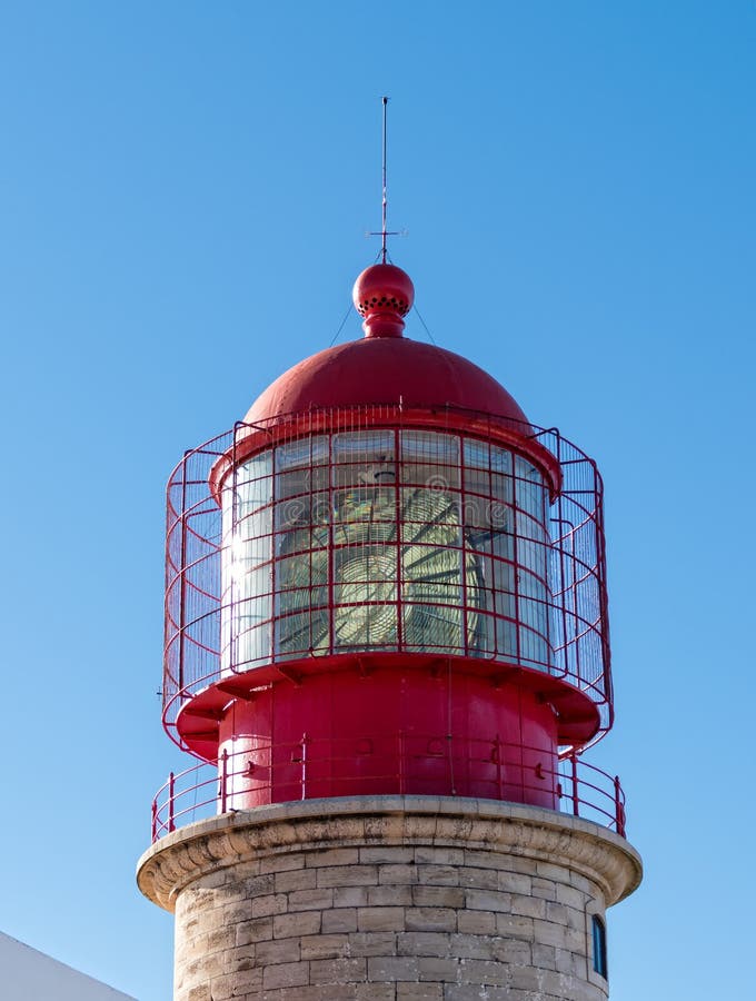 Red Lighthouse on the Background of Blue Sky Stock Photo - Image of ...