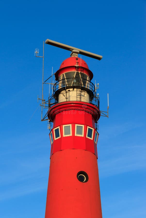 Red lighthouse stock image. Image of rschiermonnikoog - 36492323
