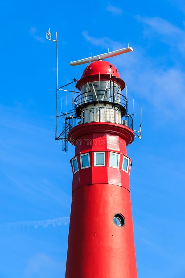 Red lighthouse close-up stock photo. Image of beautiful - 43112994