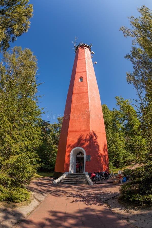 Red Lighthouse on Hel Peninsula in Poland Stock Image - Image of coast ...