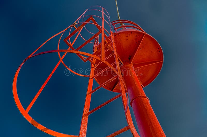 Red lighthouse stock image. Image of stile, optical, marina - 62775557