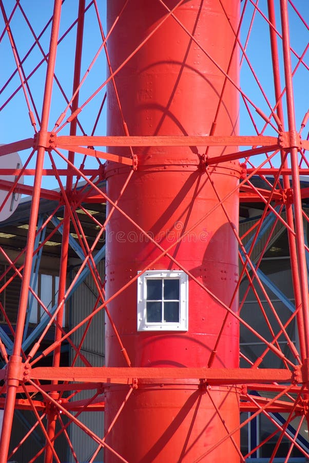 Red Lighthouse Tower stock image. Image of brace, shaft - 6027643