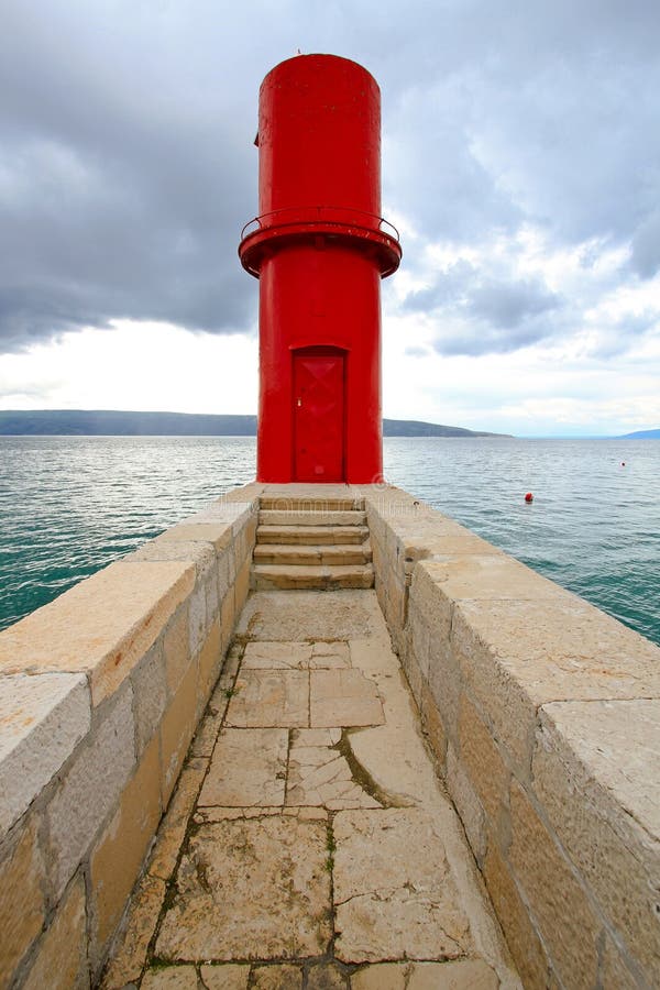 Red Lighthouse stock photo. Image of cres, cape, light - 61129682