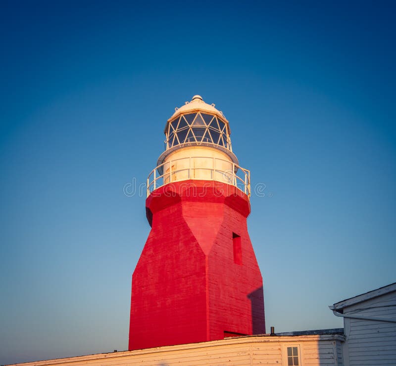 Red Lighthouse in Twillingate Newfoundland Stock Photo - Image of ...