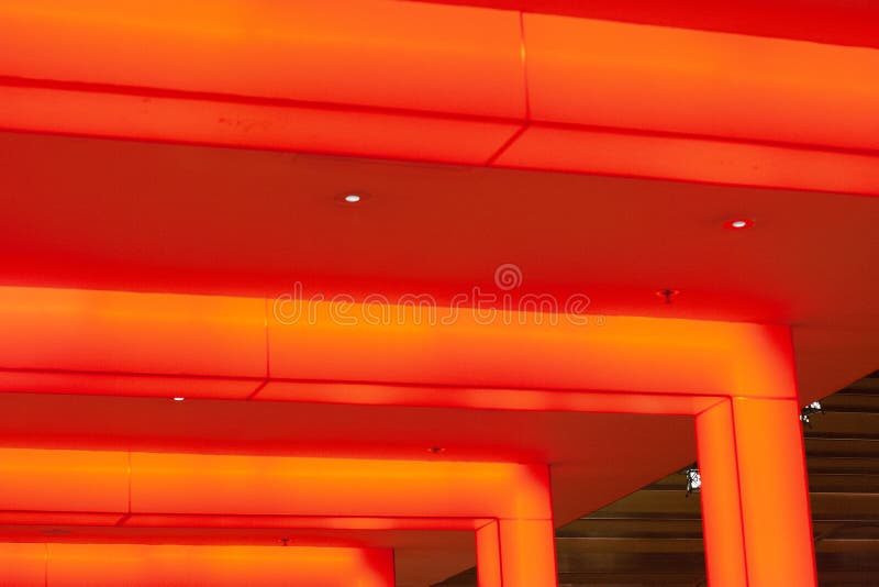 A Red Lighting on Modern Ceiling , Modern Style Stock Image - Image of ...
