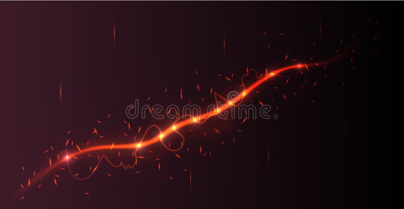 Red Lightning Abstraction. Lightning Flash Effect Stock Illustration ...