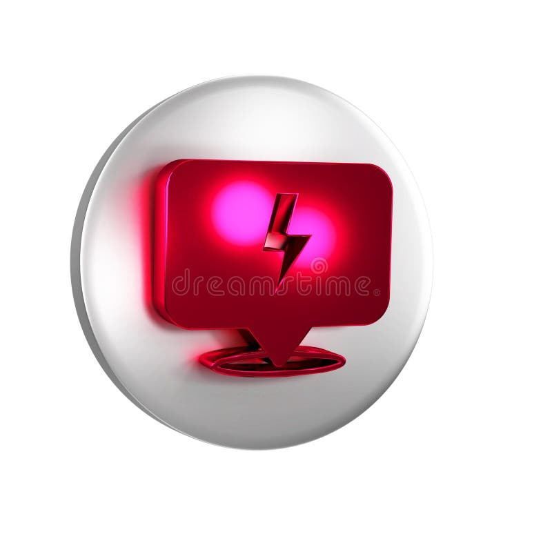 Red Lightning Bolt Icon Isolated on Transparent Background. Flash Sign ...