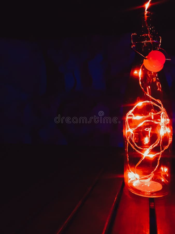 Red lightning in a bottle stock photo. Image of effect - 234739842