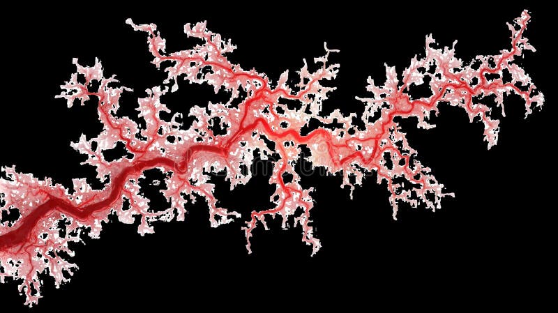 Red Lightning Branches Spreading on Transparent Background Stock ...