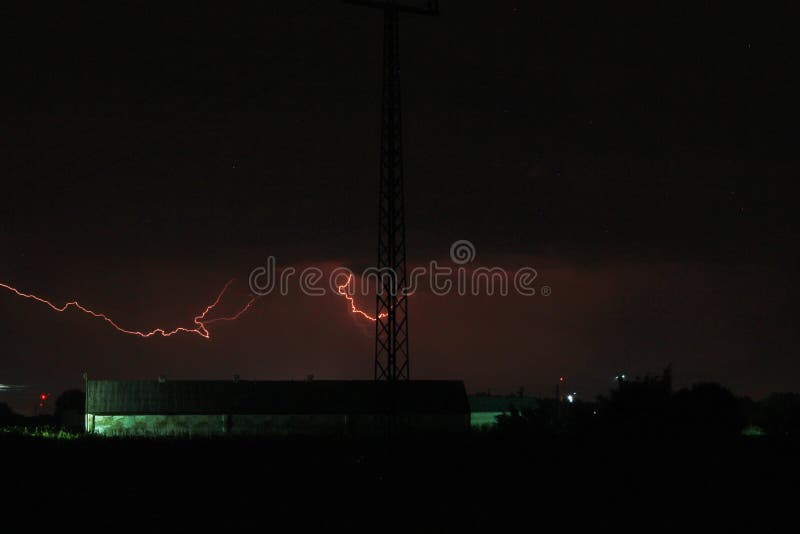 Lightning Burst stock photo. Image of clouds, strike - 48464410