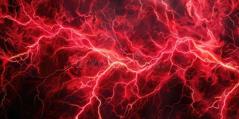 Red Lightning Effect Close Up Stock Photo - Image of stormy, warning ...