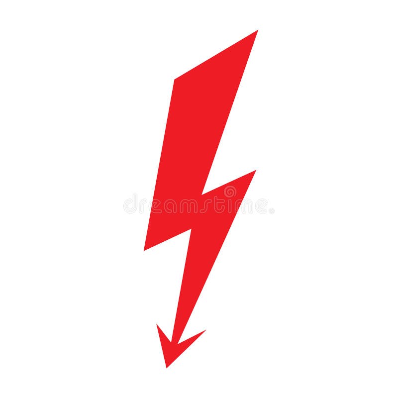 Red Lightning Icon. Vector Illustration Stock Vector - Illustration of ...