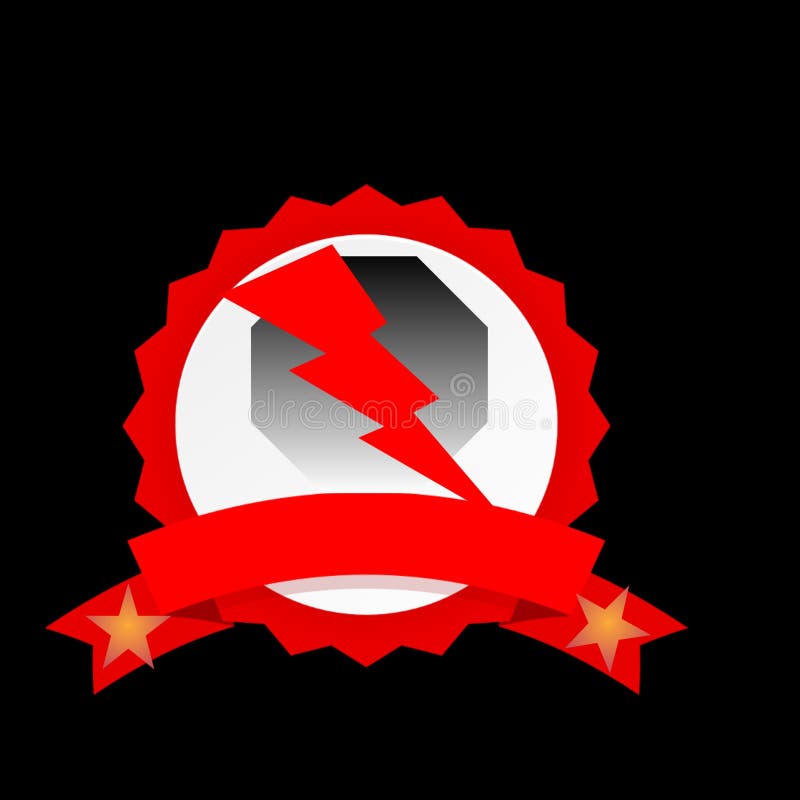 Red lightning logo image stock illustration. Illustration of white ...