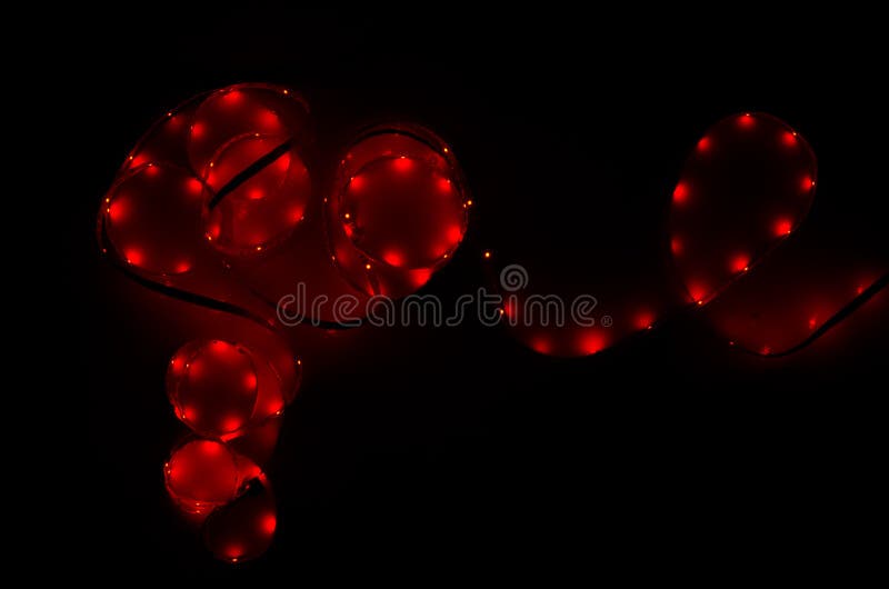 Red Lights on Black Background Stock Image - Image of night, color ...