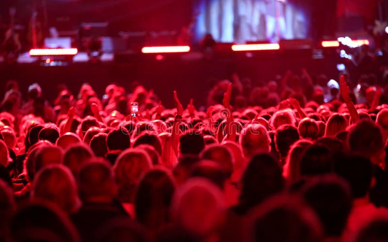 Red Lights on the Heads of People during a Concert Editorial Stock ...