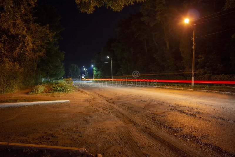 Red Lights from Passing Cars on the Road Stock Photo - Image of ...